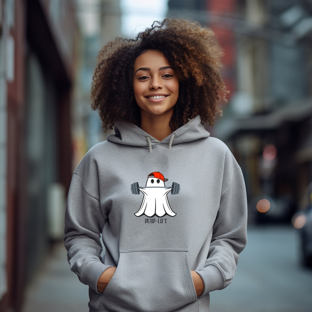 Deadlifting Ghost Hoodie, Spooky Season, Gym Sweatshirt, Pump Cover ...
