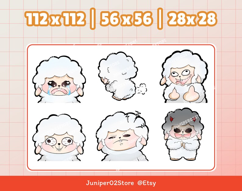 Little Sheep Emotes Full Pack 6 Emotes Funny Emotes Cute Emotes Twitch ...