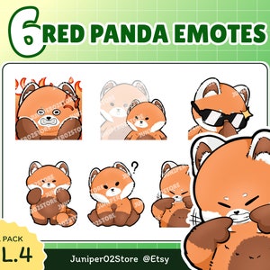 Red Panda Chibi Emotes Mega Pack4 6 Emotes Cute Emotes Twitch and ...