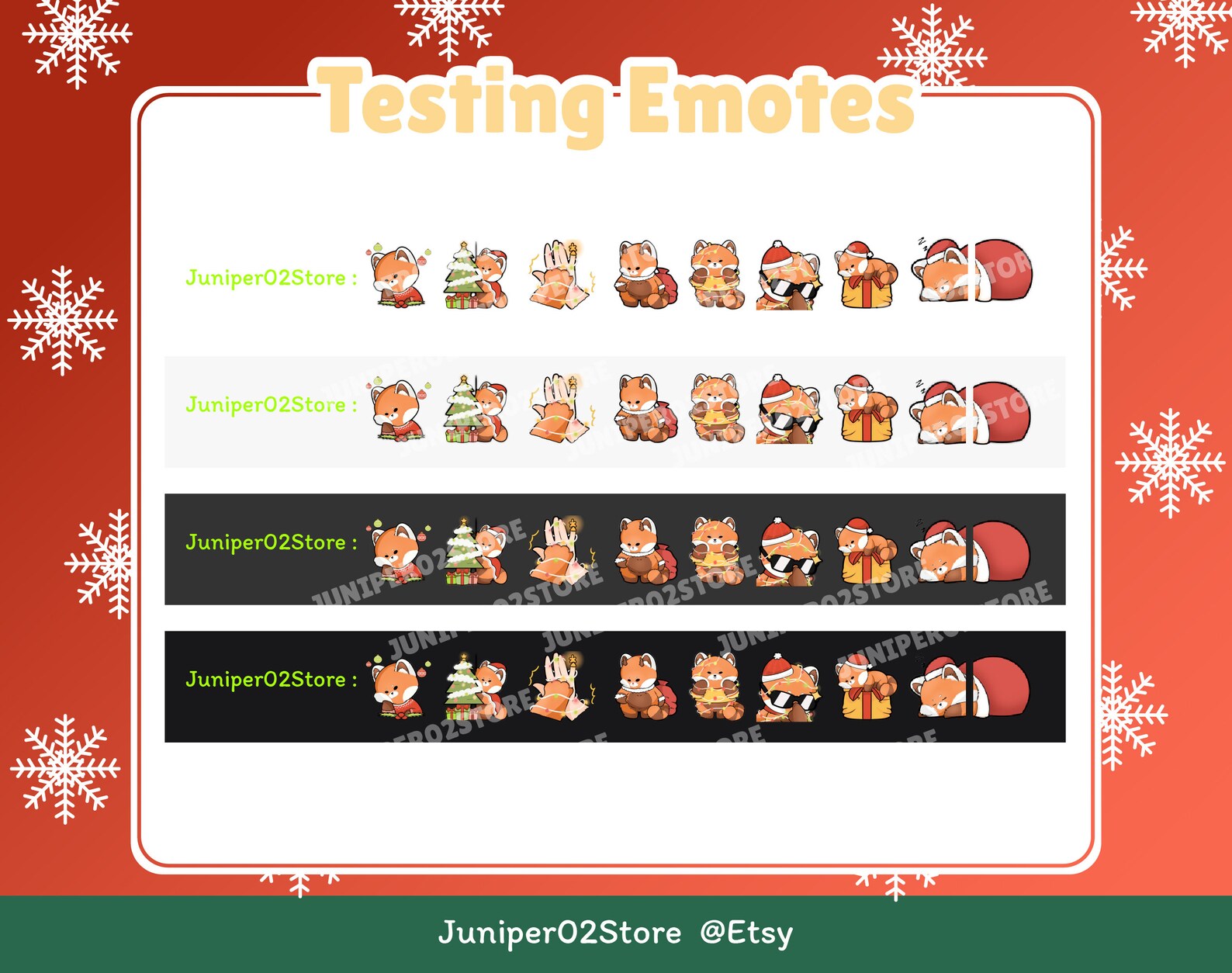 Red Panda Emotes Full Christmas 16 Emotes Red Panda Chibi Cute Emotes ...
