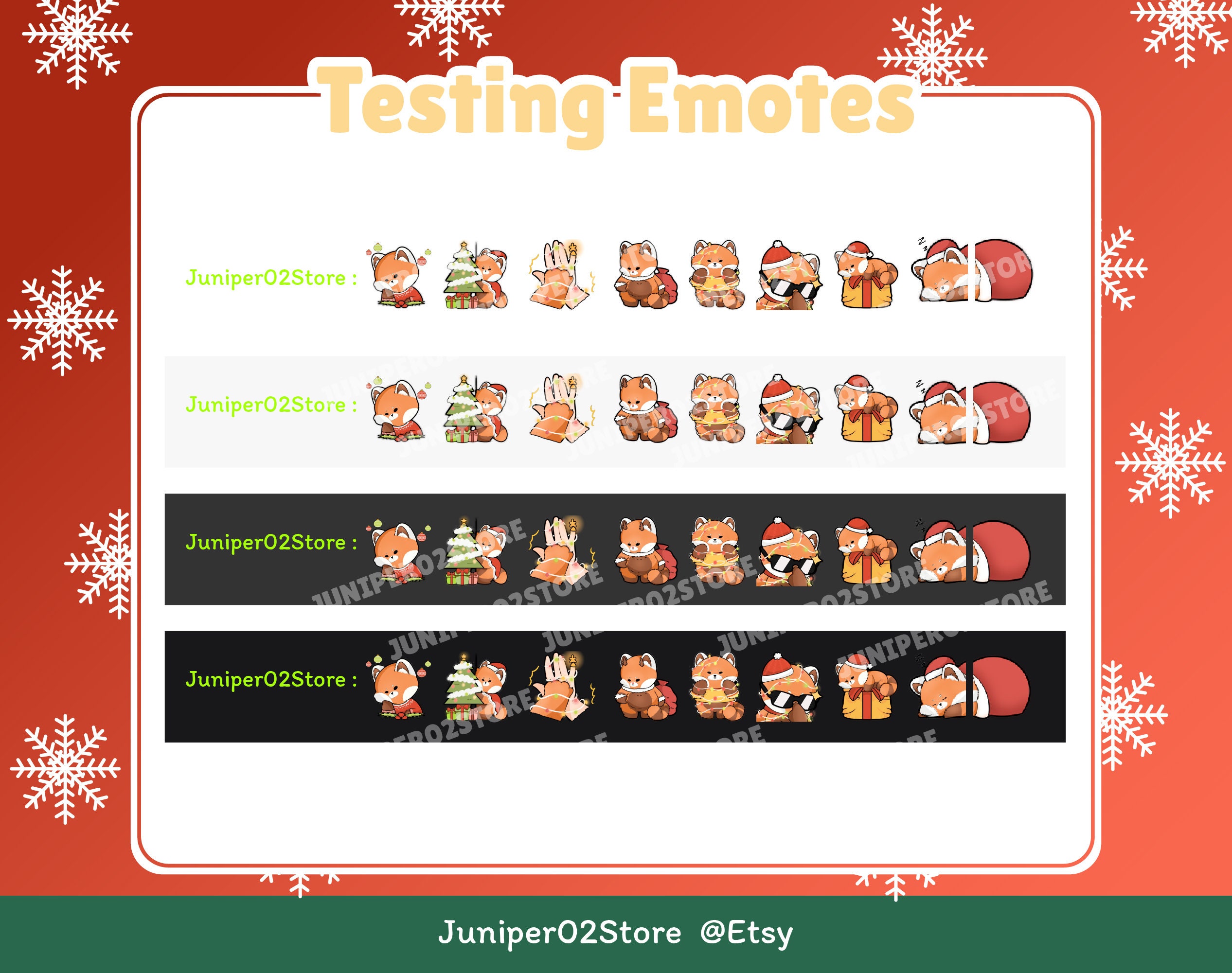Red Panda Emotes Full Christmas 16 Emotes Red Panda Chibi Cute Emotes ...