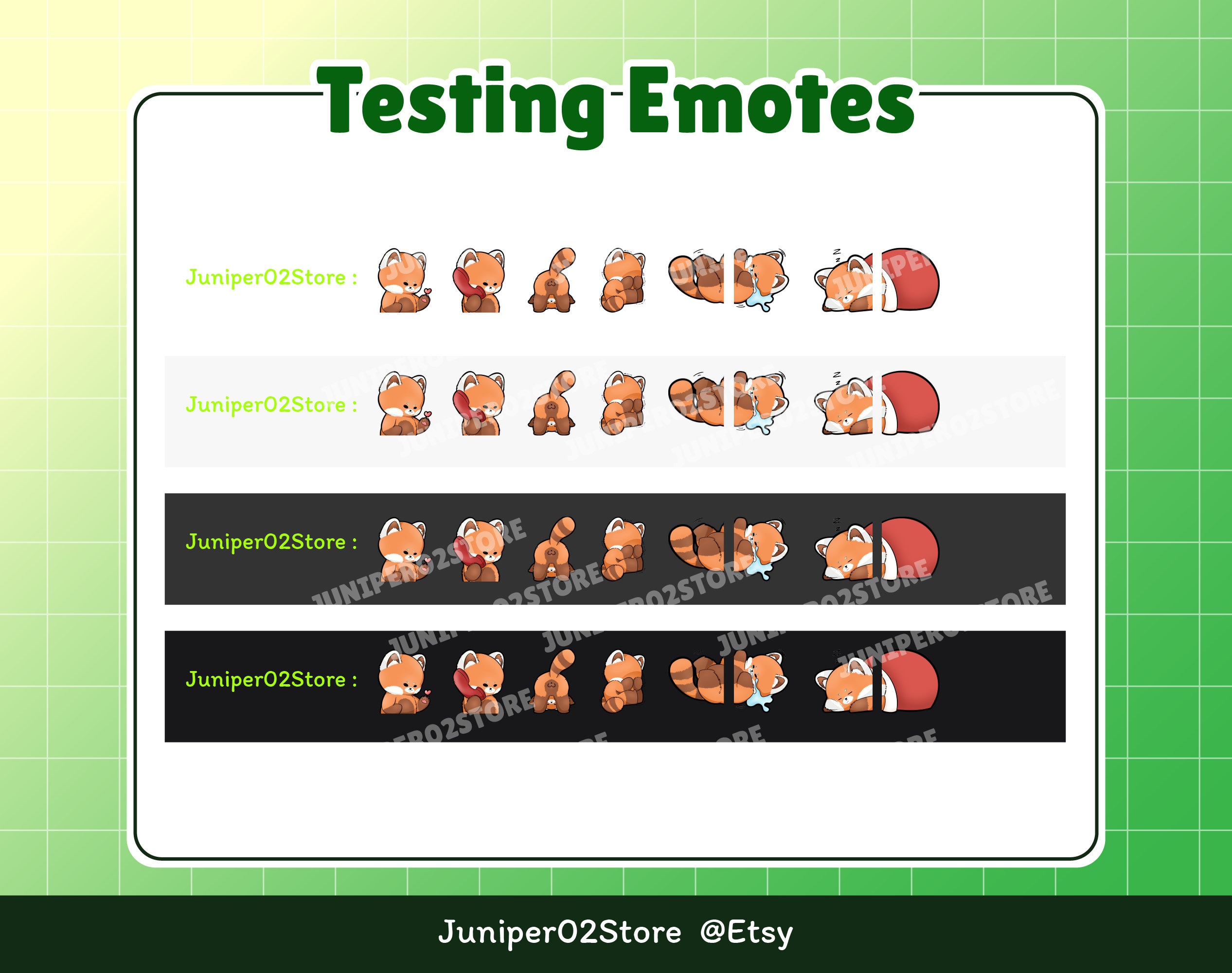 Red Panda Emotes Mega Pack3 6 Emotes Red Panda Chibi Cute Emotes Twitch ...