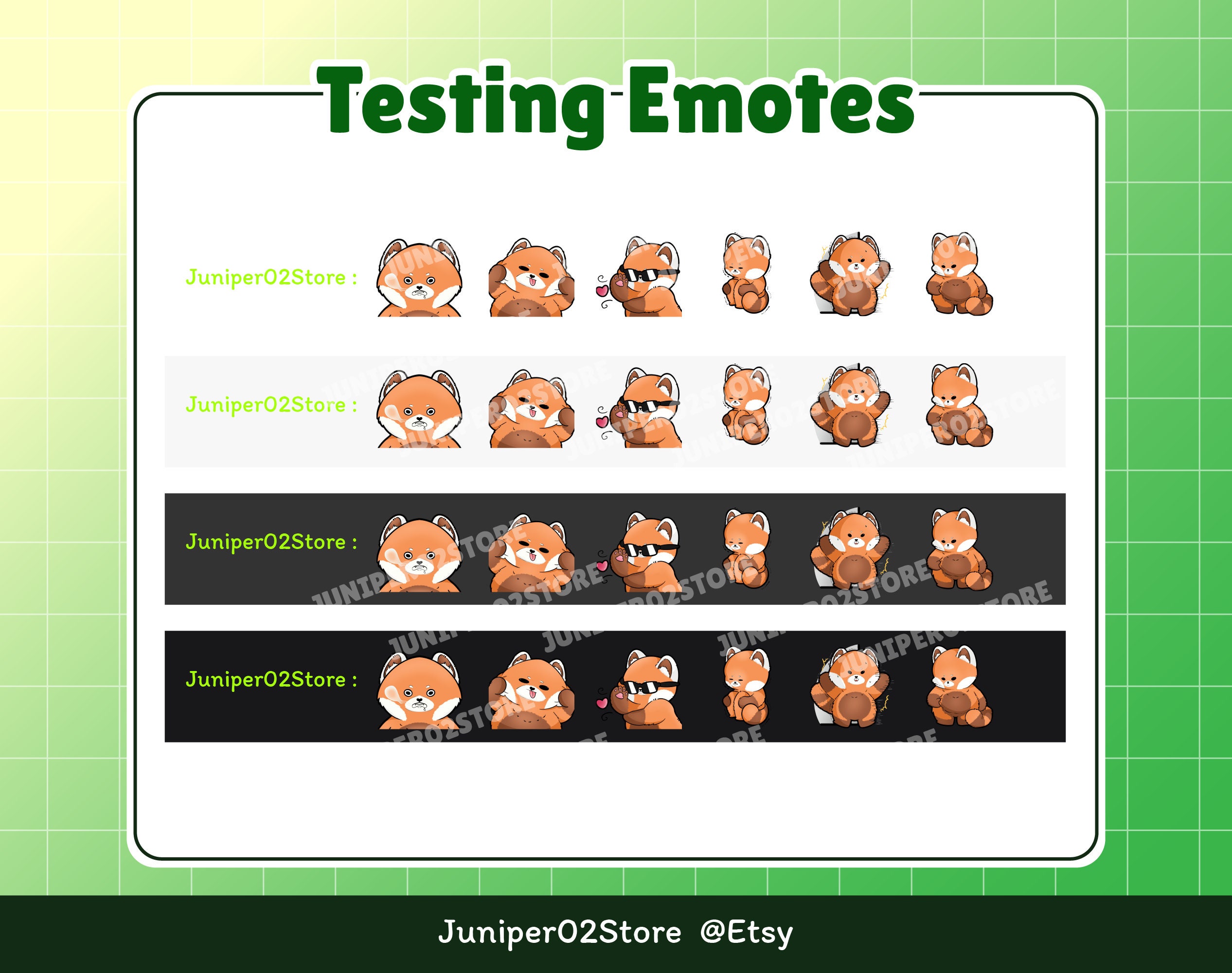 Red Panda Chibi Emotes Mega Pack#6 | 6 Emotes | Cute Emotes | Twitch ...