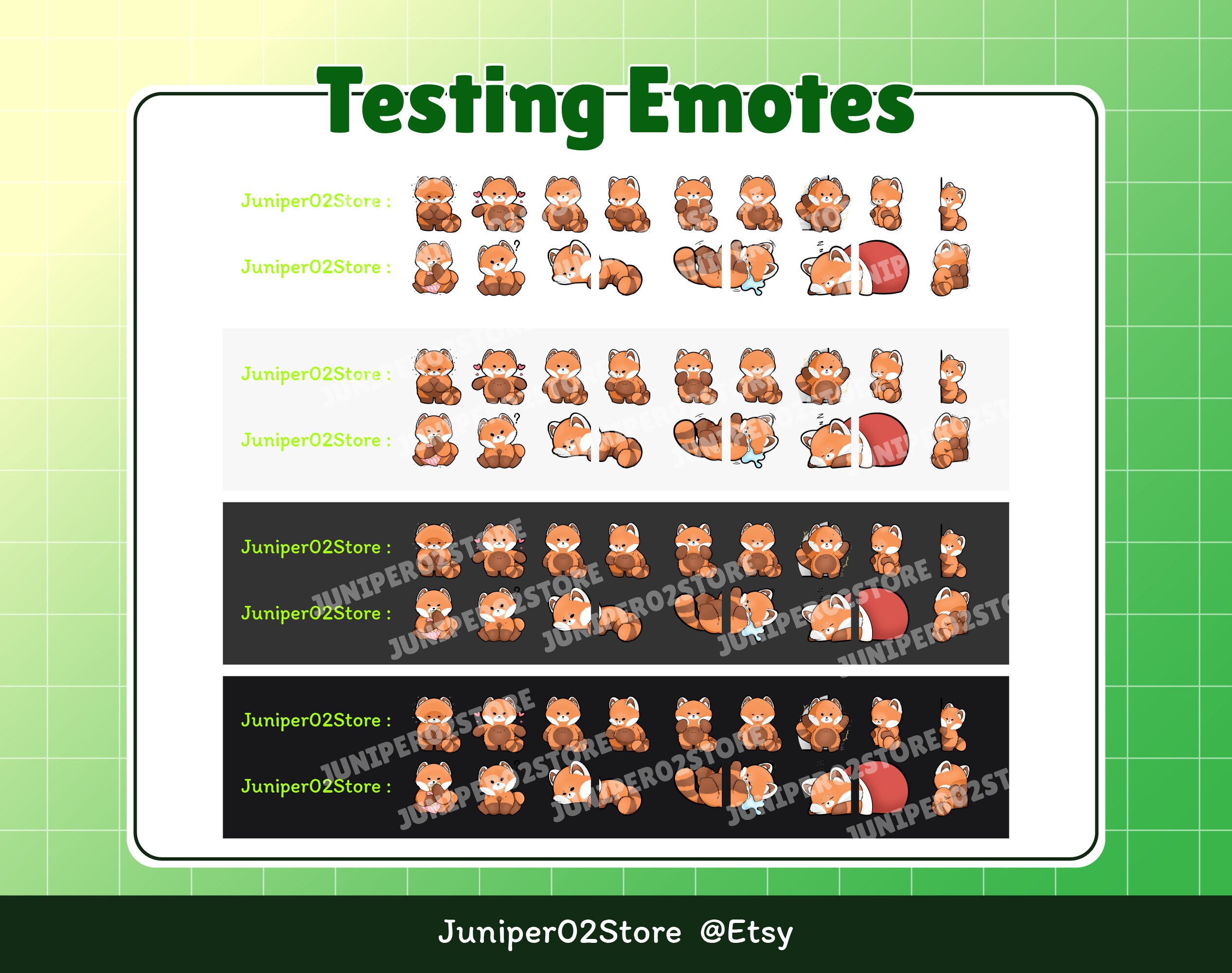 Red Panda Emotes Mega Pack2 15 Emotes Red Panda Chibi Cute Emotes ...