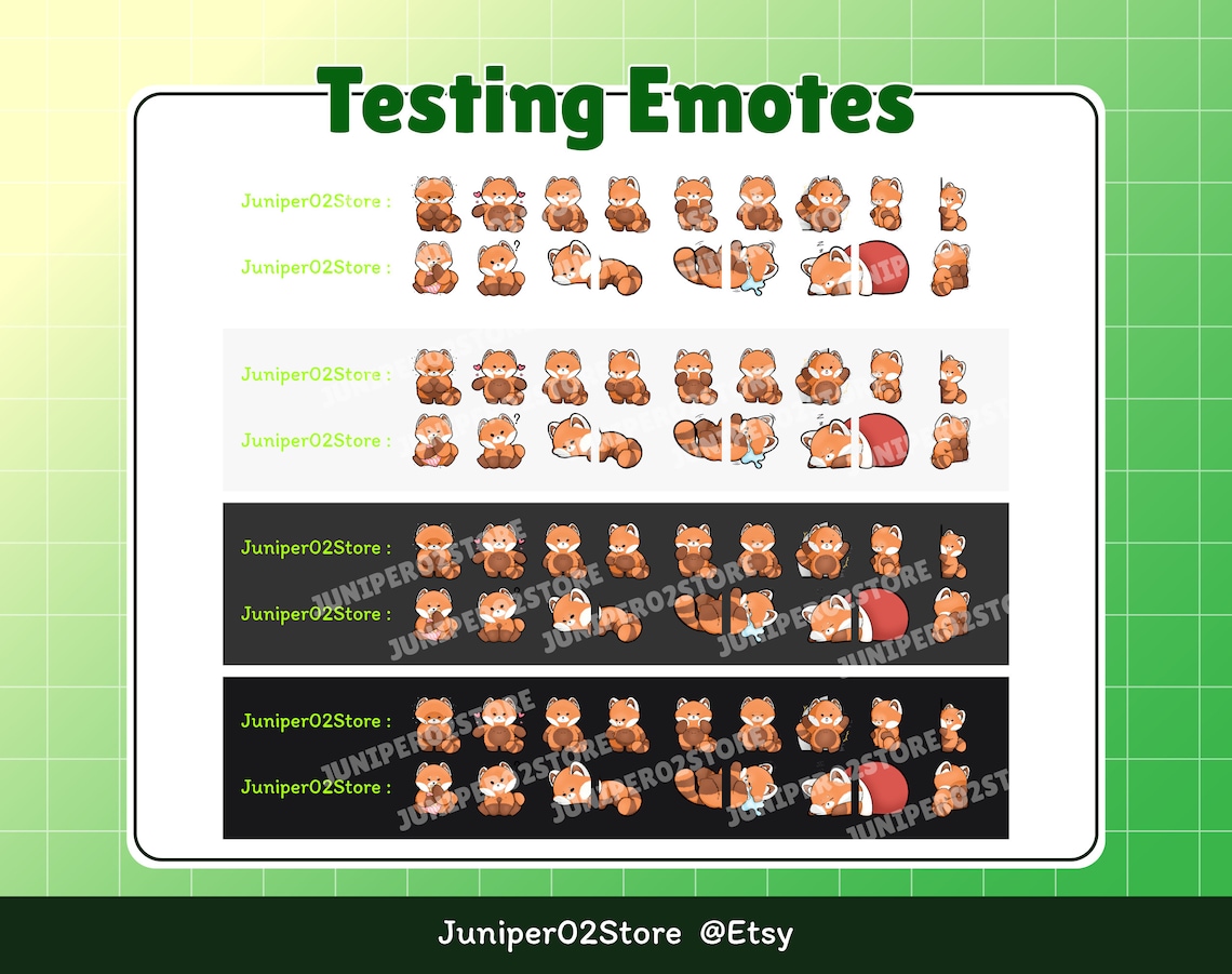 Red Panda Emotes Full Mega Pack 32 Emotes Red Panda Chibi Cute Emotes ...