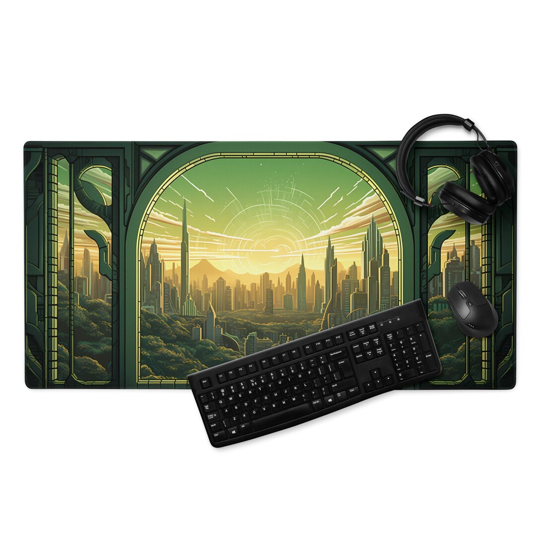 Cyberpunk Desk Mat Cyberpunk Overlooking City Lo Fi - Etsy