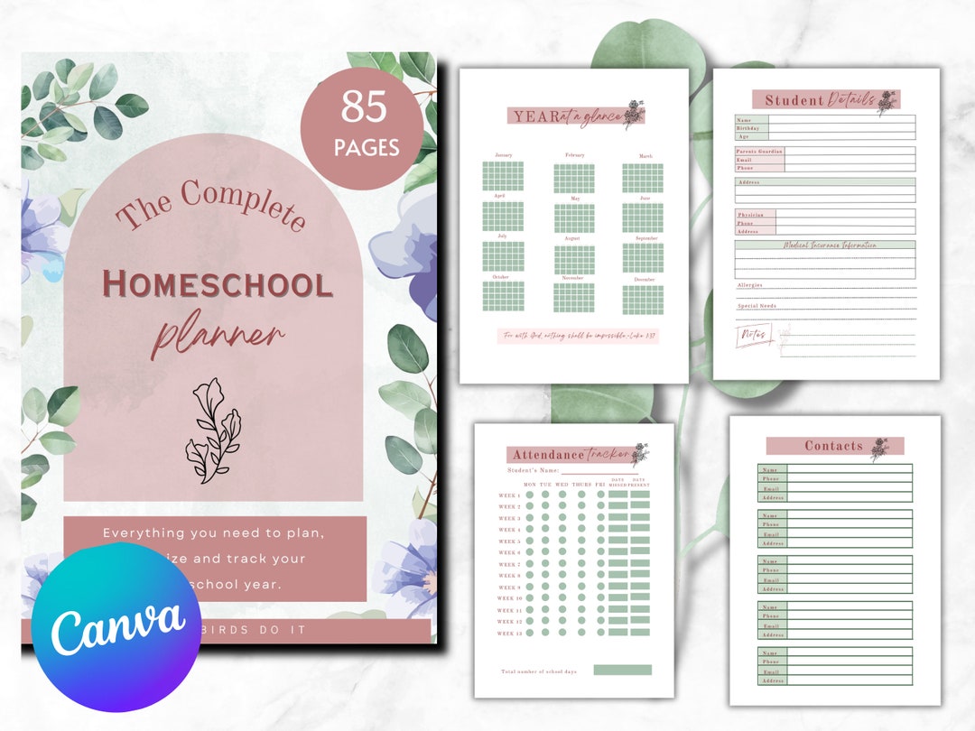 Homeschool Planner Printable, Homeschool Planner Pages, Homeschool ...