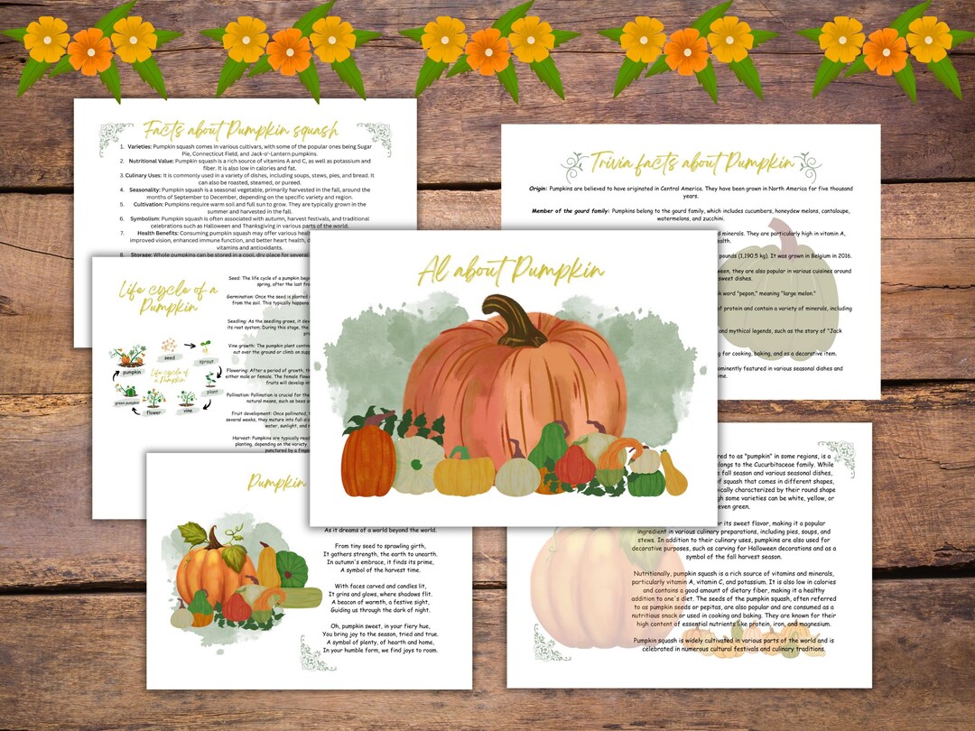 Pumpkin Unit Study Printable, Pumpkin Lifecycle, Parts of Pumpkin ...