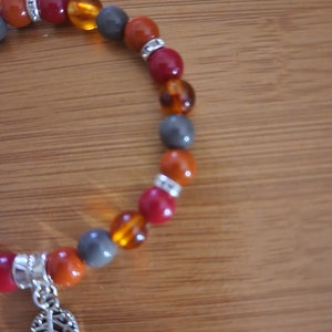 Fall Colored Beaded Bracelet With Hanging Leaf - Etsy