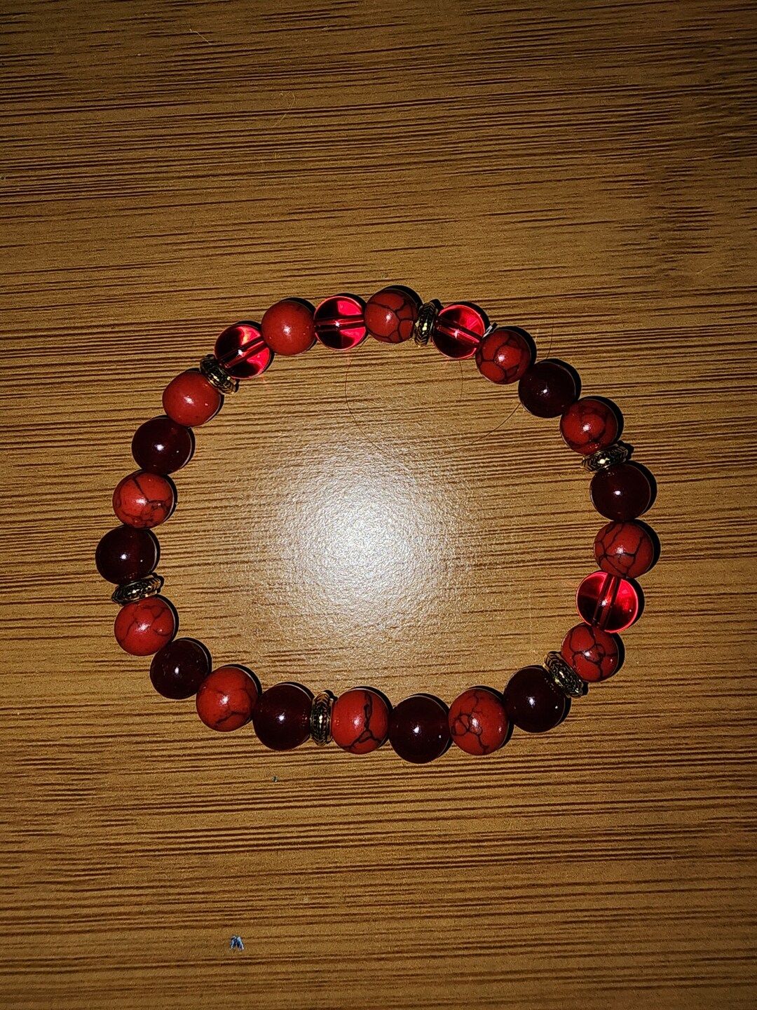 Ruby Red and Solid Red Beaded Bracelet - Etsy
