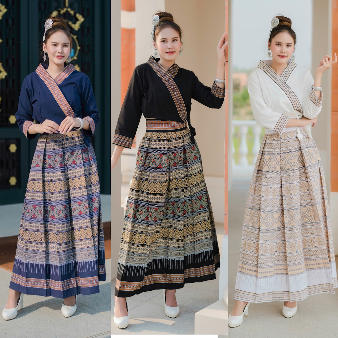 Vintage Tai Lue TRADITIONAL CLOTHES SET Available in Three Colors ...