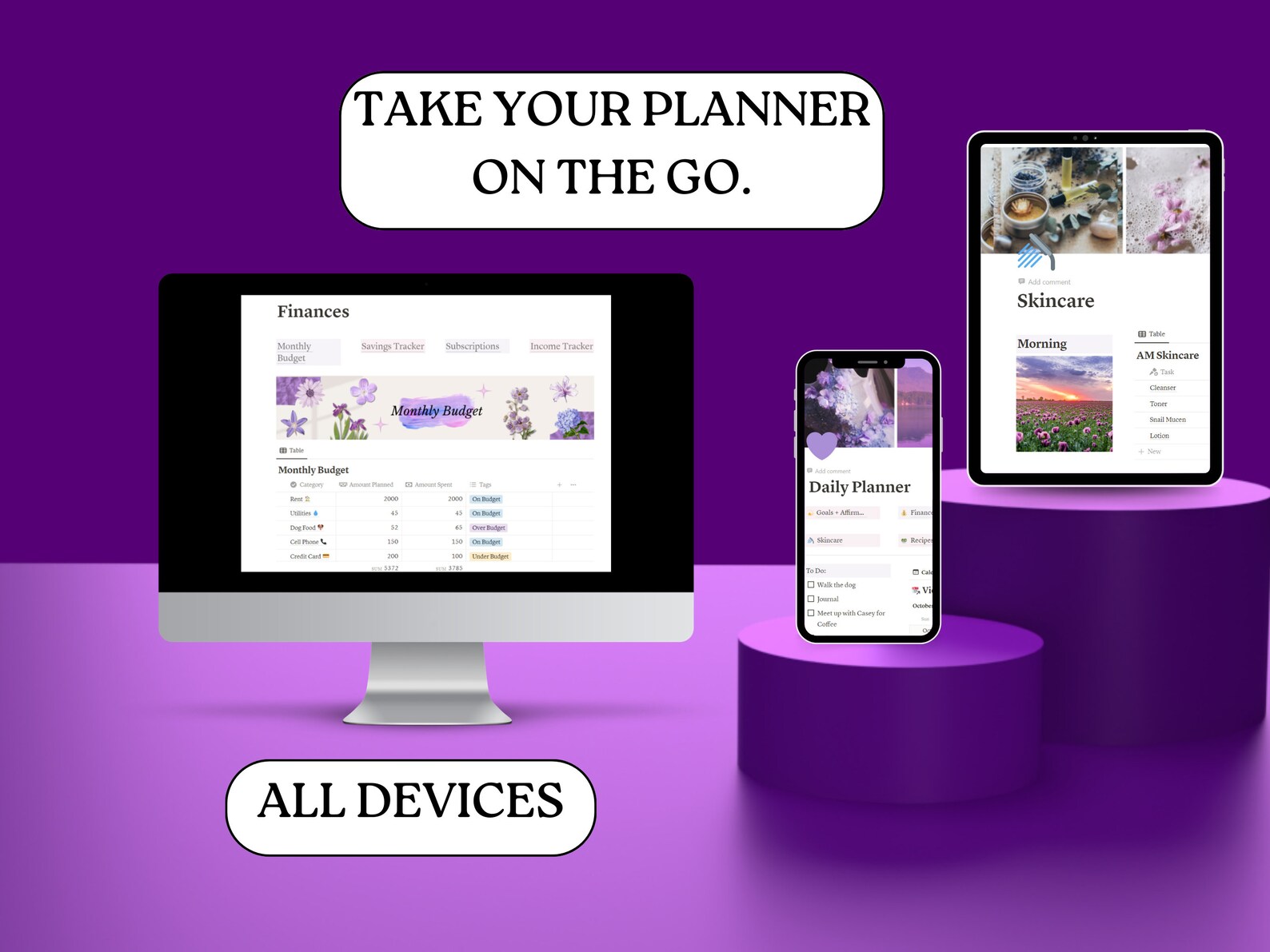 Purple Aesthetic Notion Planner Notion Template All in One - Etsy