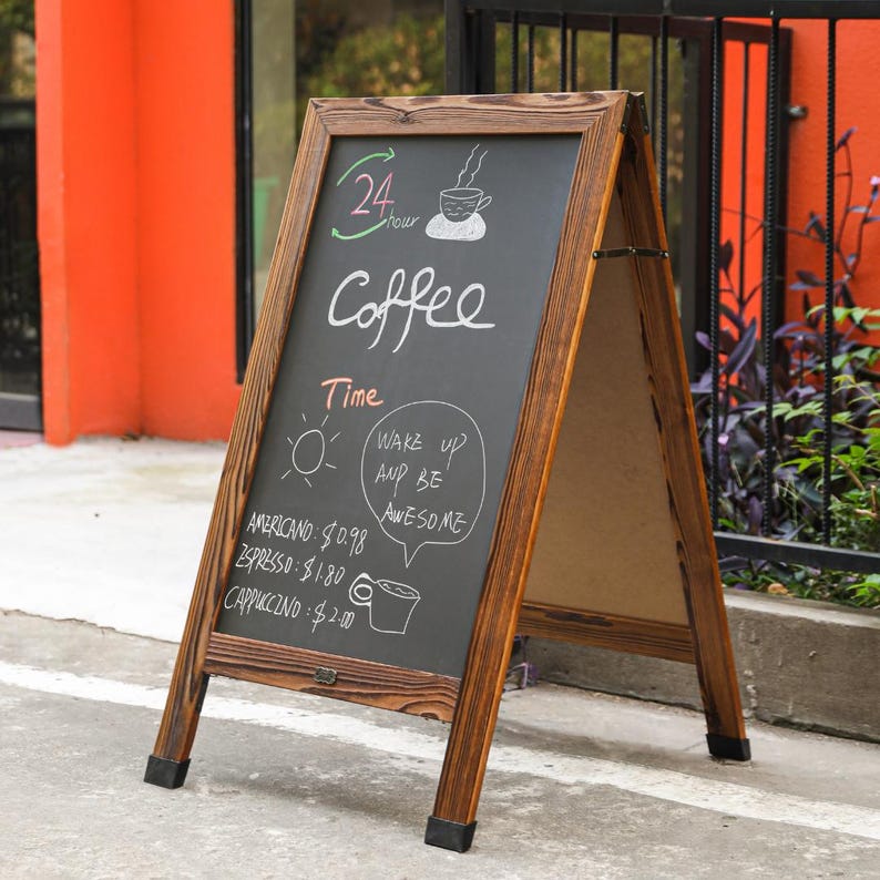 Rustic Wood Sandwich Board Sign: Magnetic Double-sided Chalkboard (40 ...