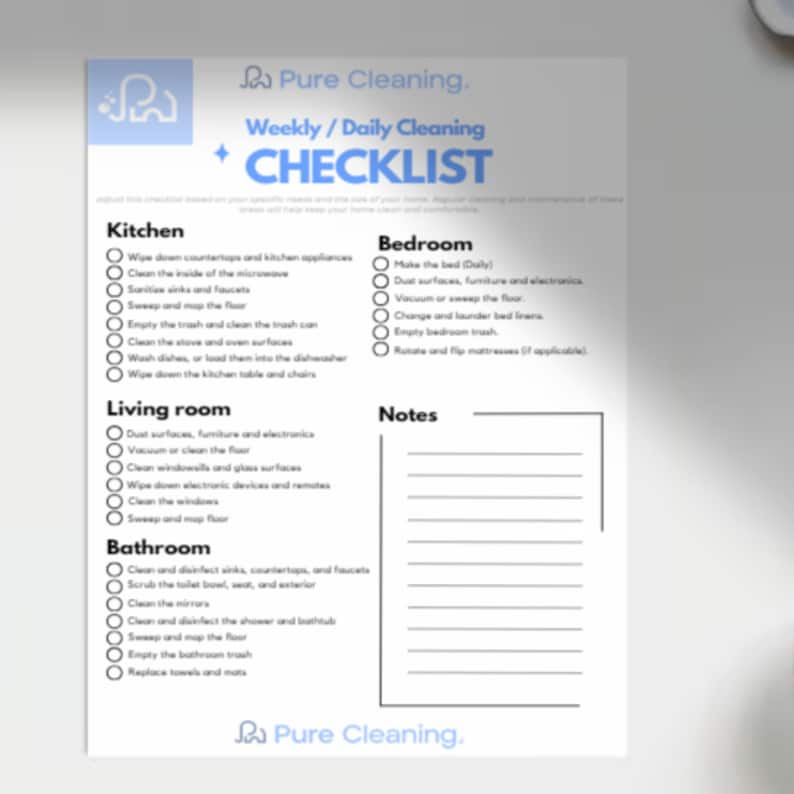 Ultimate Home Cleaning Checklist | Printable - Etsy