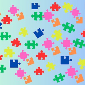 Colorful Puzzle Pieces PC Wallpaper - Etsy
