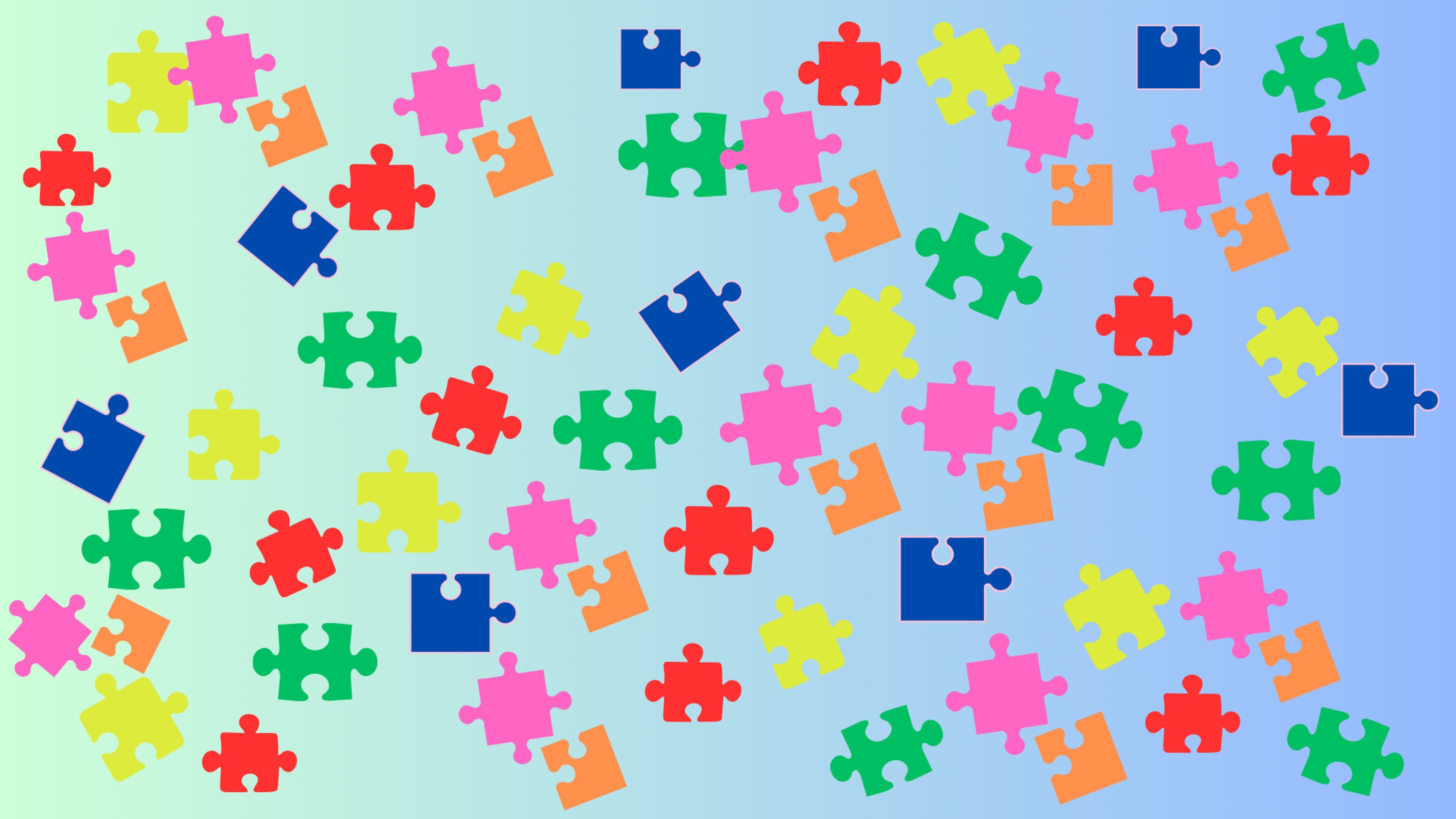 Colorful Puzzle Pieces PC Wallpaper - Etsy