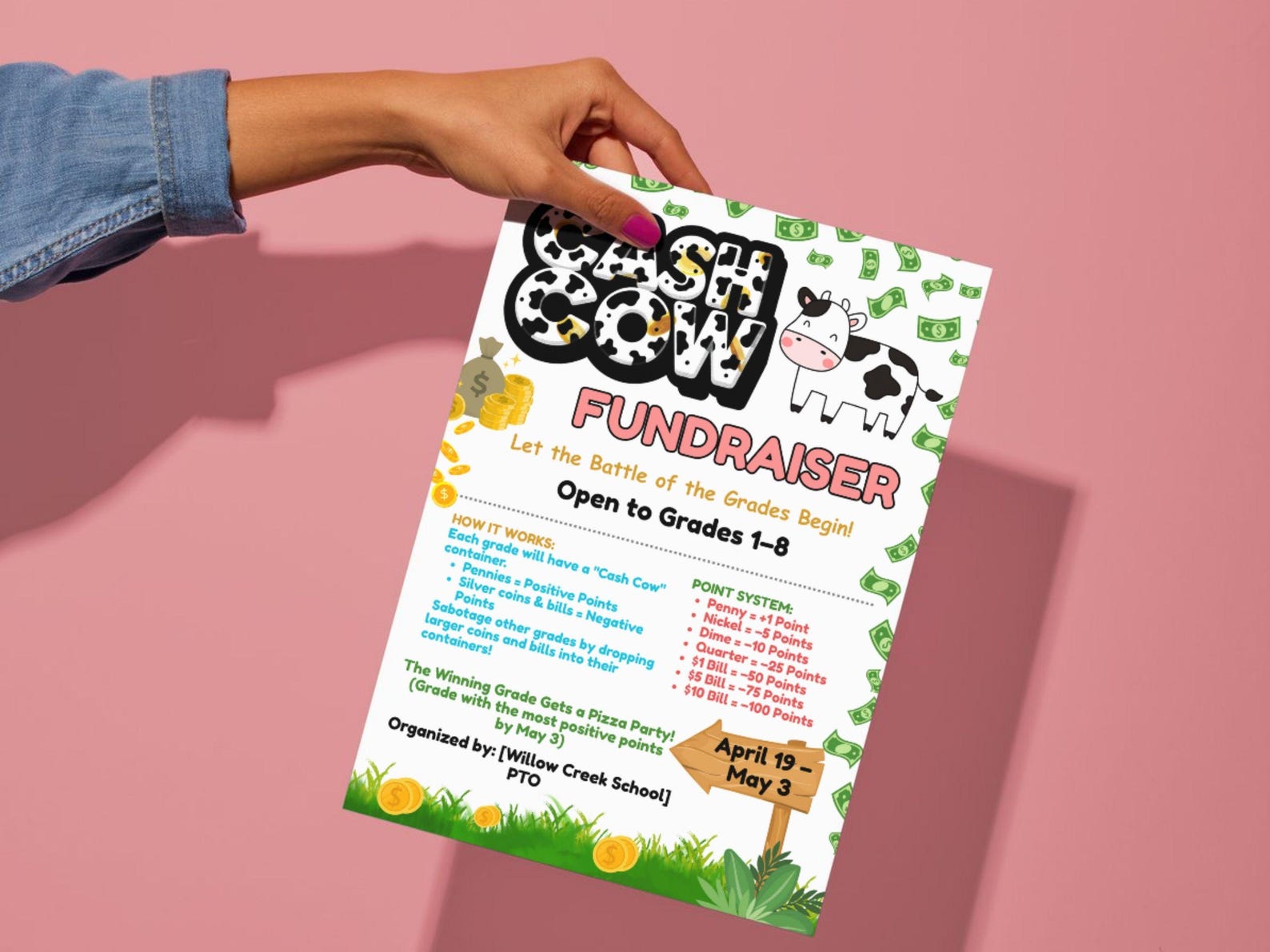 Editable Money-themed Fundraiser Flyer Template, Printable Donation ...