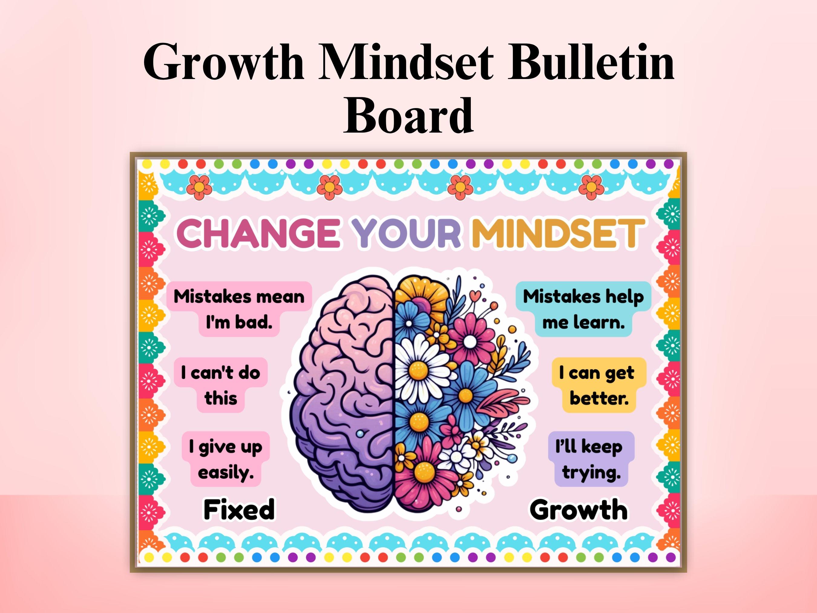 Printable Mindset Bulletin Board Kit | Pastel Boho Classroom Decor ...