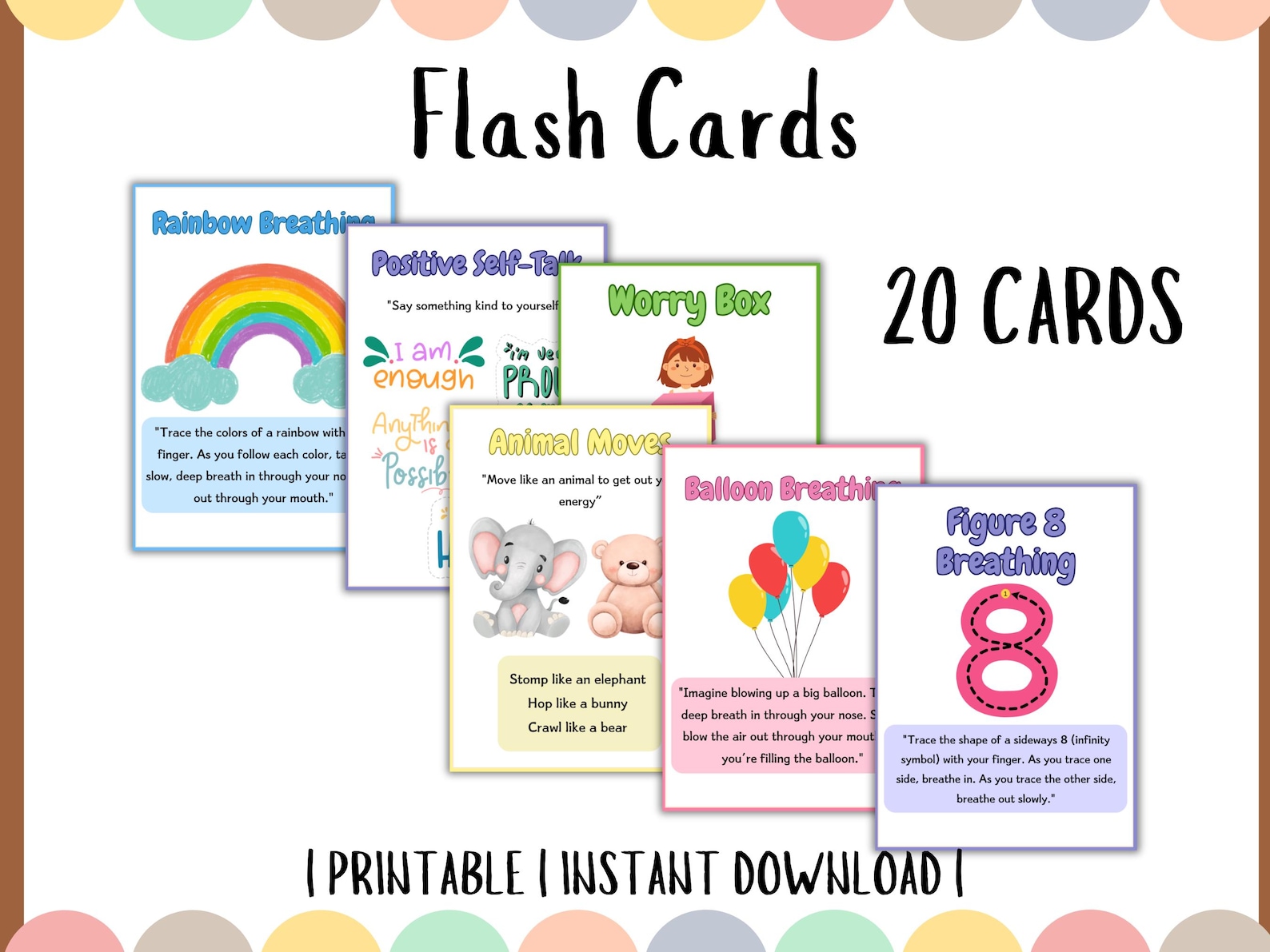 Emotional Regulation Cards for Kids, Anxiety Coping Strategies, Self ...