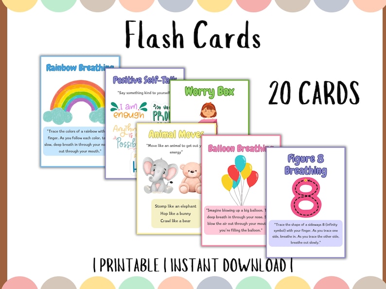 Emotional Regulation Cards for Kids, Anxiety Coping Strategies, Self ...