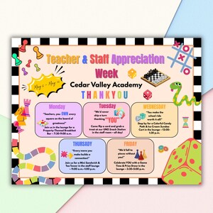 Board Game Style Teacher Appreciation Week | Canva Editable Template ...