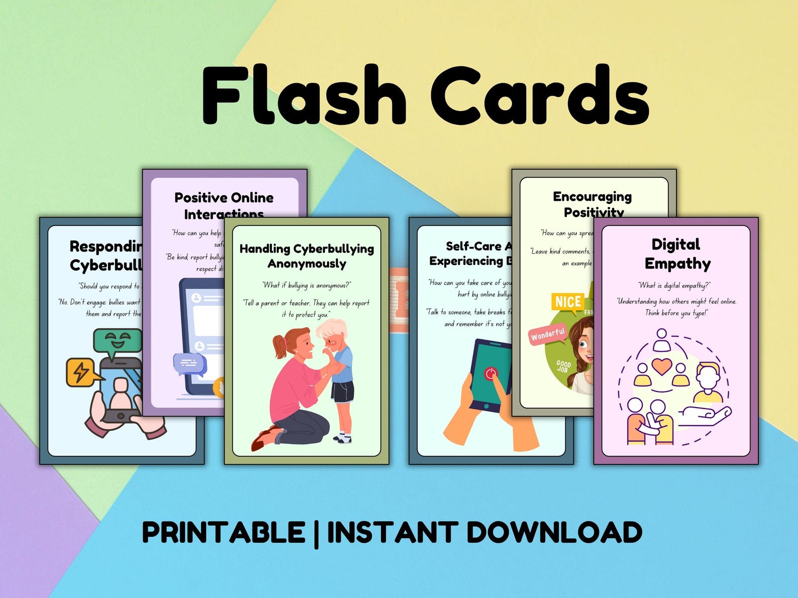 Online Security Awareness Flash Cards for Young Kids, Practice for ...