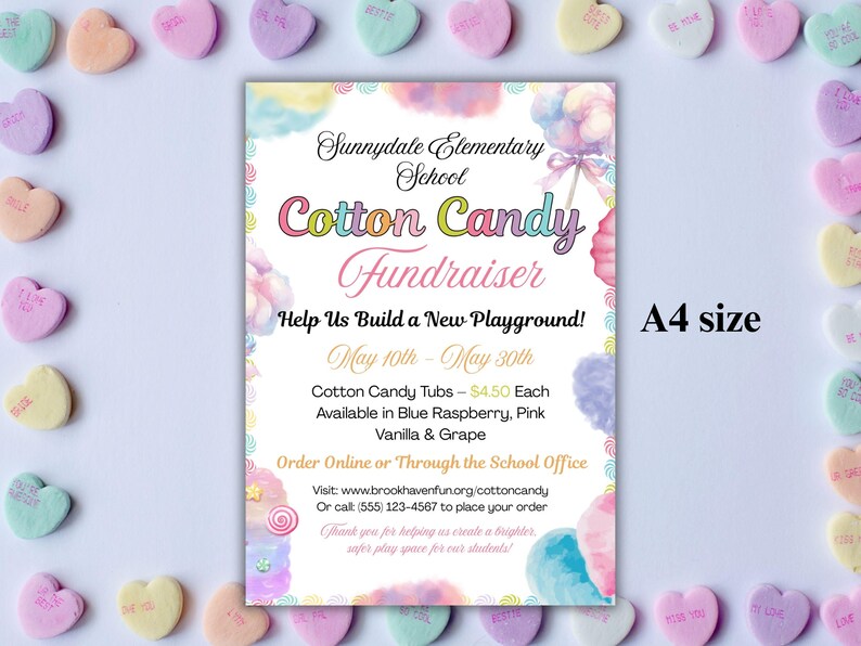 Editable Sweet Treat Fundraiser Flyer Template, Printable Candy-themed ...