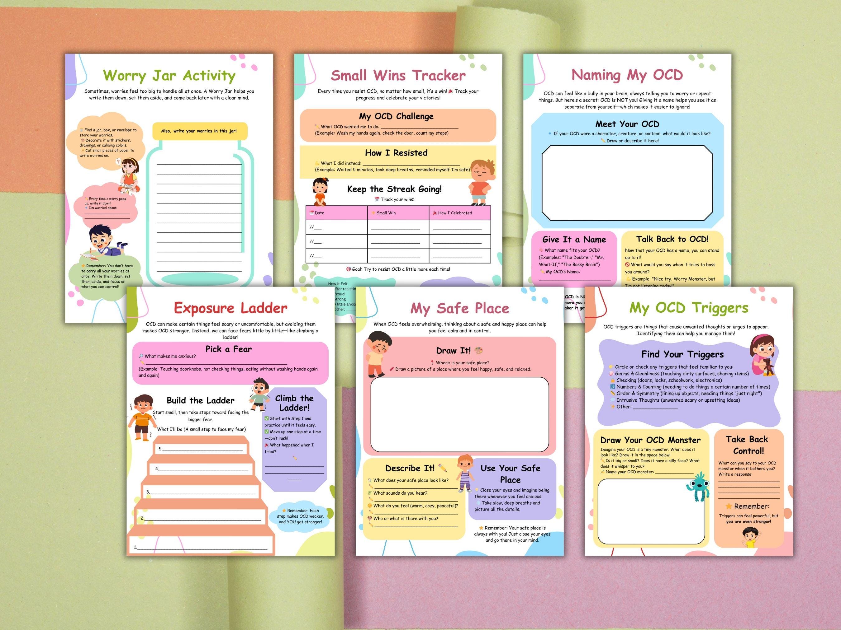 OCD Flashcards for Kids, OCD Worksheets Printable, OCD Therapy Games ...