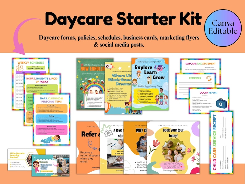 Editable Home Daycare Starter Kit, Childcare Forms, Contract ...