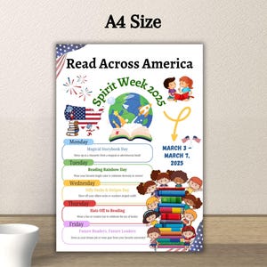 EDITABLE Read Across America Spirit Week Flyer 2025, School Literacy ...