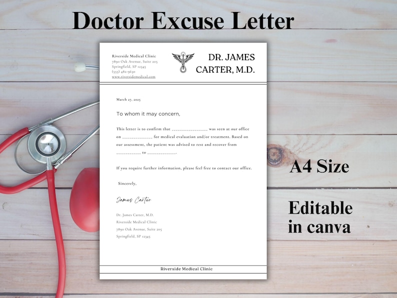 Editable Doctor Excuse Letter Template, Doctor's Note Printable, Doctor ...