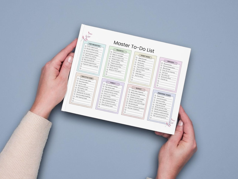 Pastel to Do List Printable | Master Task Checklist | Daily Task ...