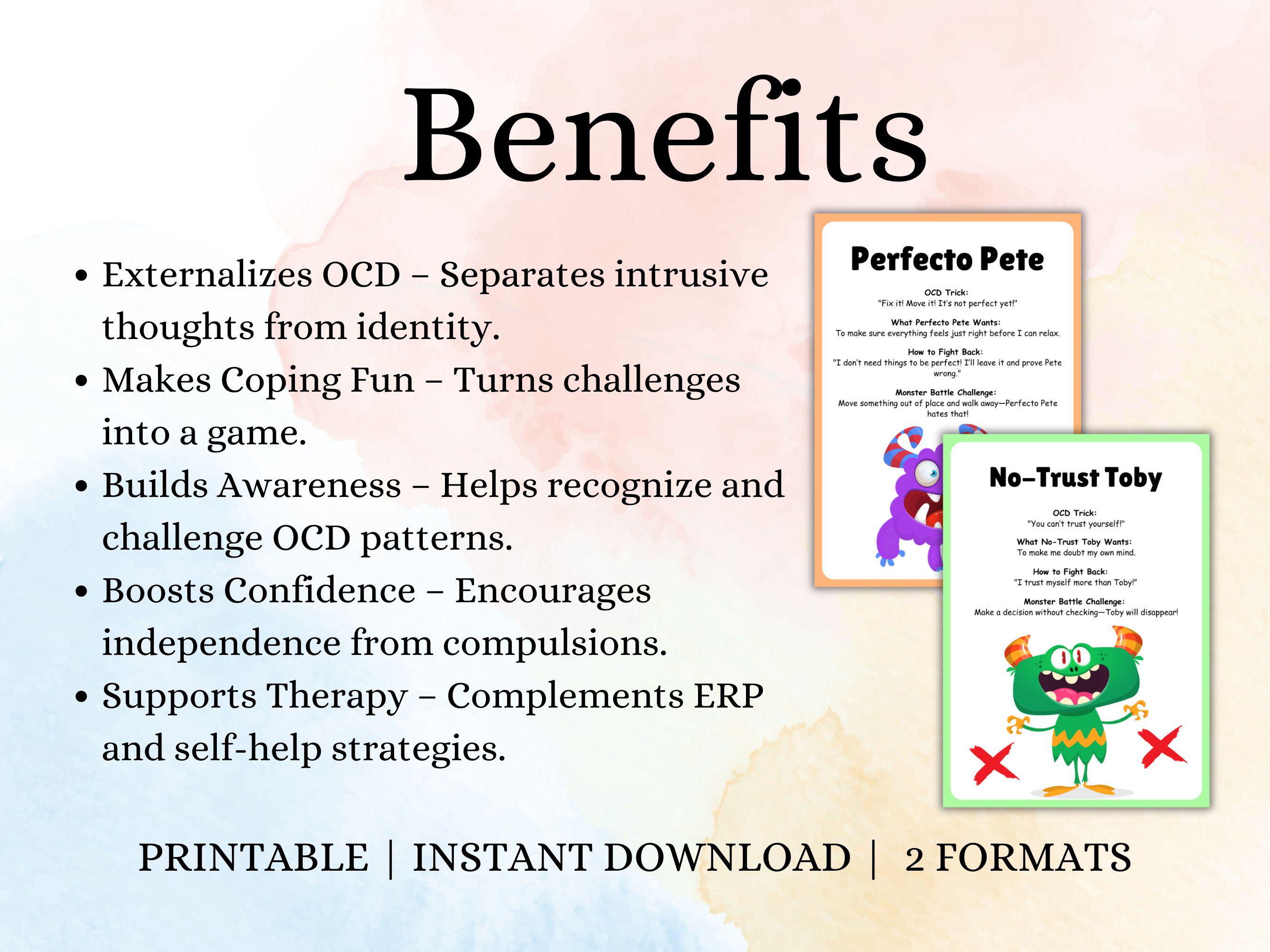 OCD Flashcards for Kids, OCD Worksheets Printable, OCD Therapy Games ...