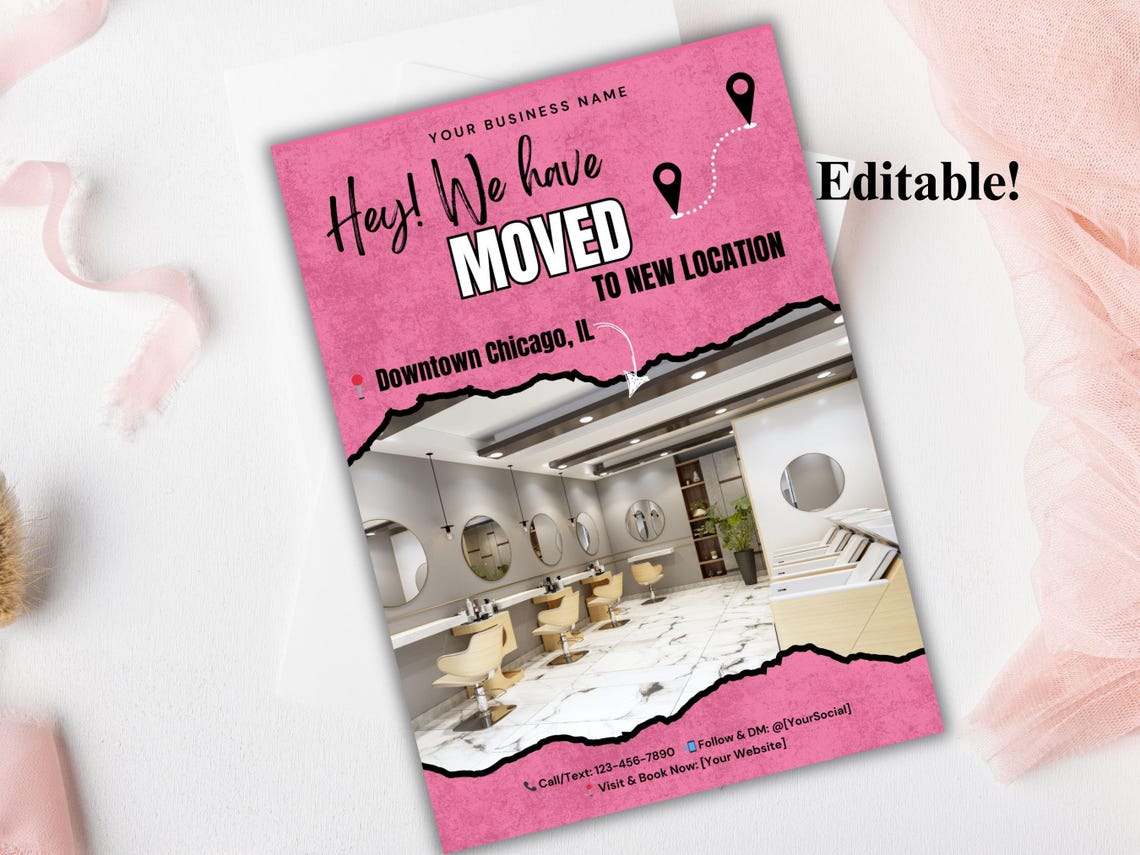 We Have Moved DIY New Location Flyer Editable, Location Announcement ...
