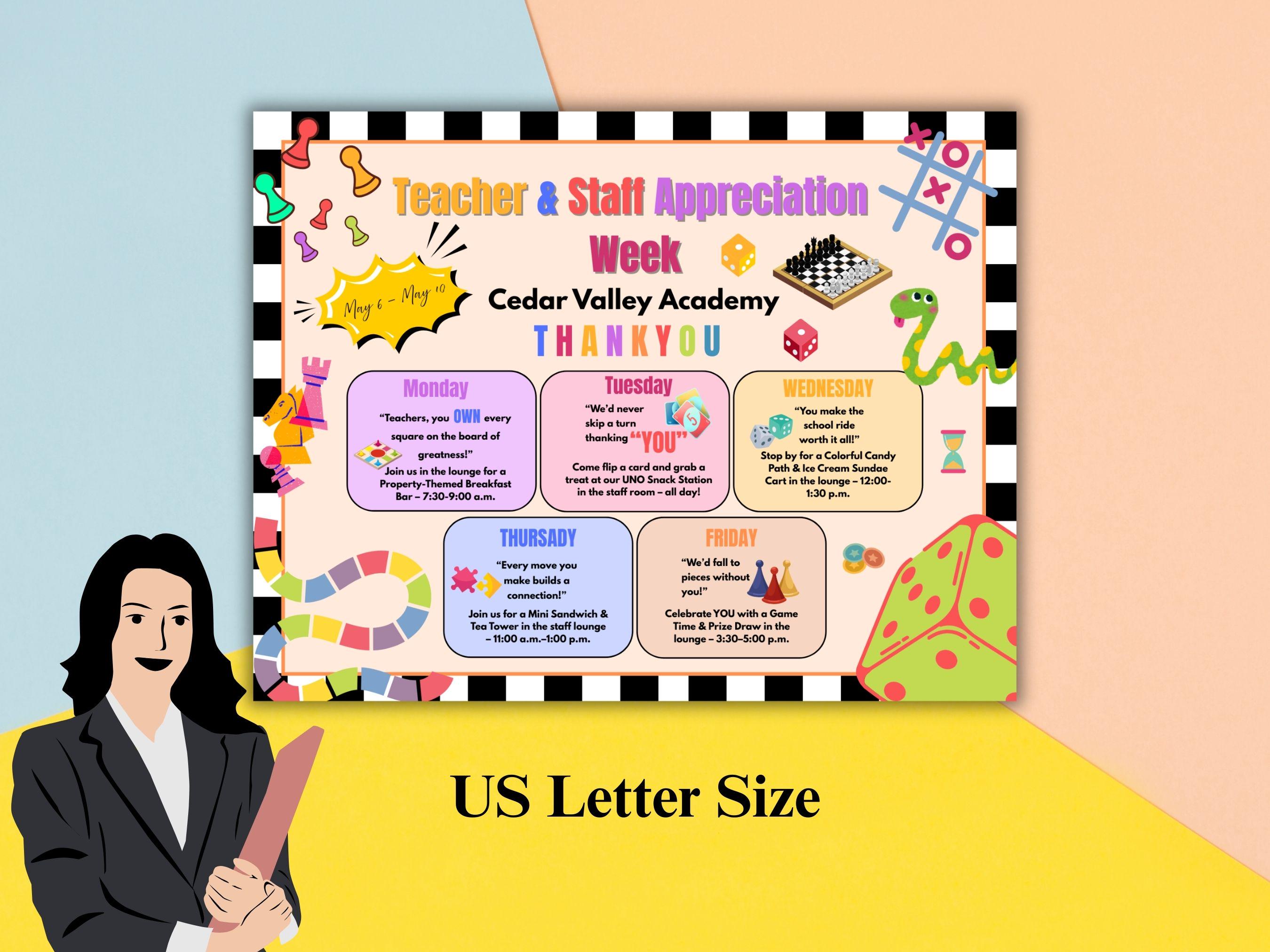 Board Game Style Teacher Appreciation Week | Canva Editable Template ...
