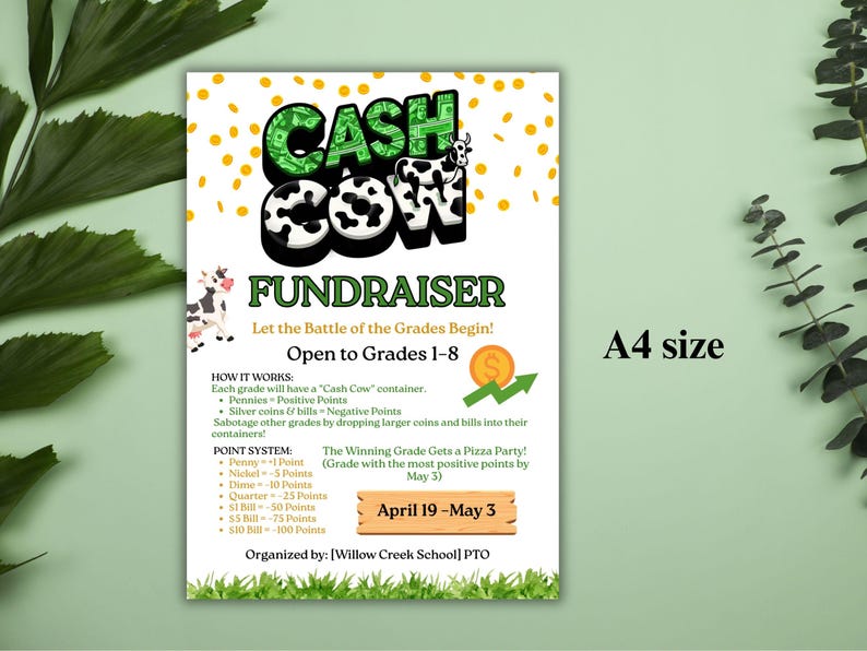 Editable Money-themed Fundraiser Flyer Template, Printable Donation ...