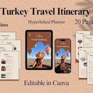 Turkey Travel Itinerary Template | Digital Trip Planner & Editable ...