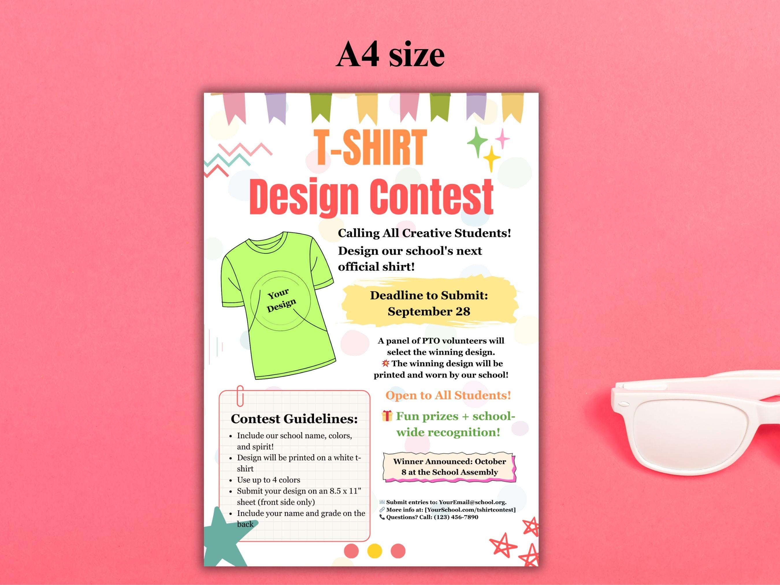 Editable Shirt Design Contest Flyer Template, Printable Clothing Sale ...