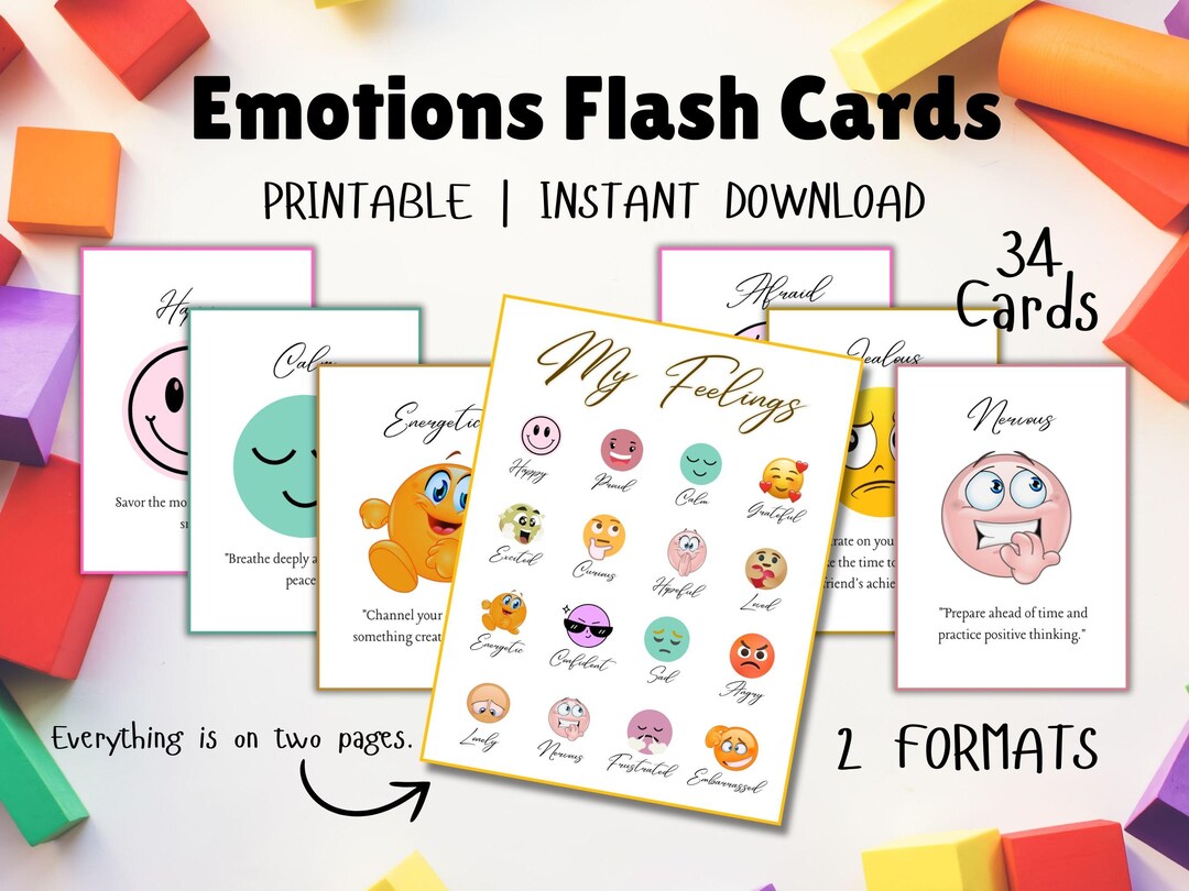 Emotion Flashcard Feelings, Emotion Face Flashcards, Emotion Preschool ...