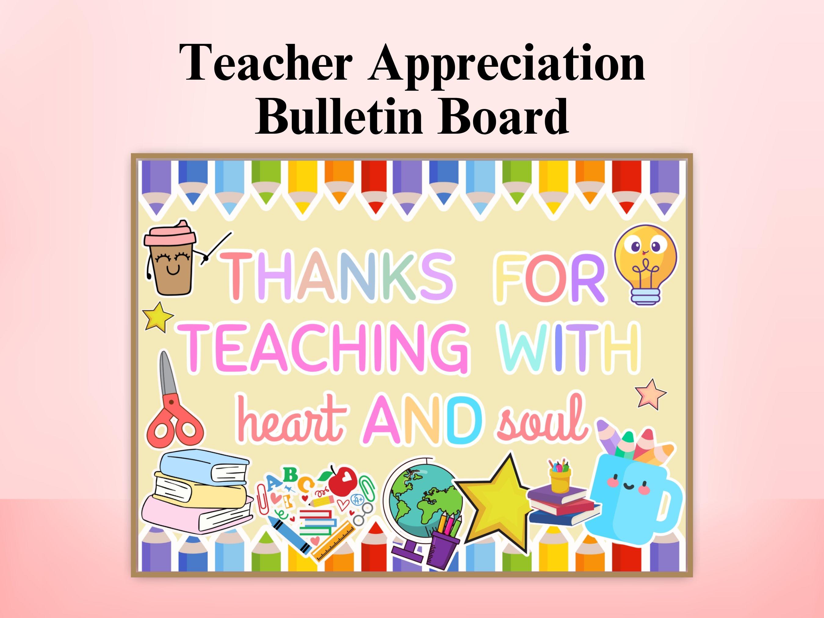 Printable Teacher Bulletin Board Kit | Classroom Door & Hallway Display ...