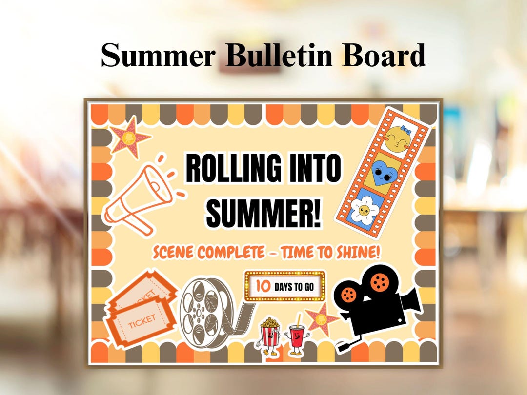 End of School Year Countdown Bulletin Board Kit | Summer Theme Door ...