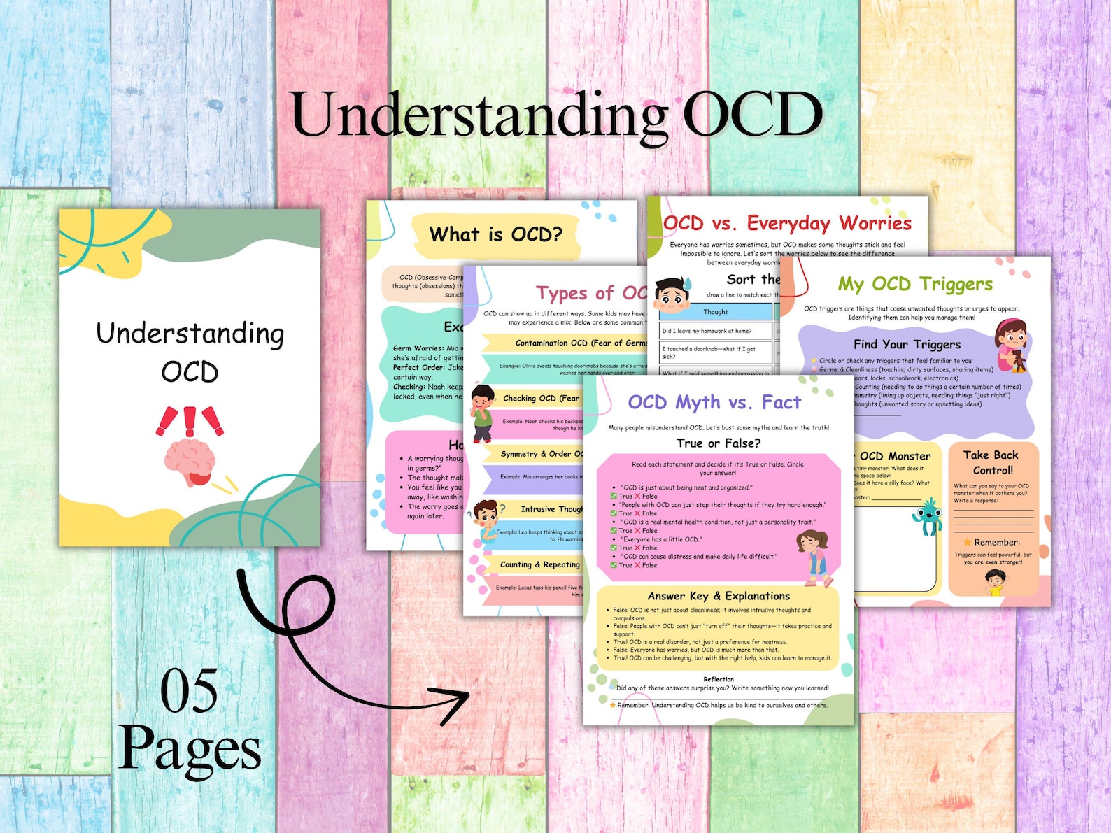 OCD Flashcards for Kids, OCD Worksheets Printable, OCD Therapy Games ...