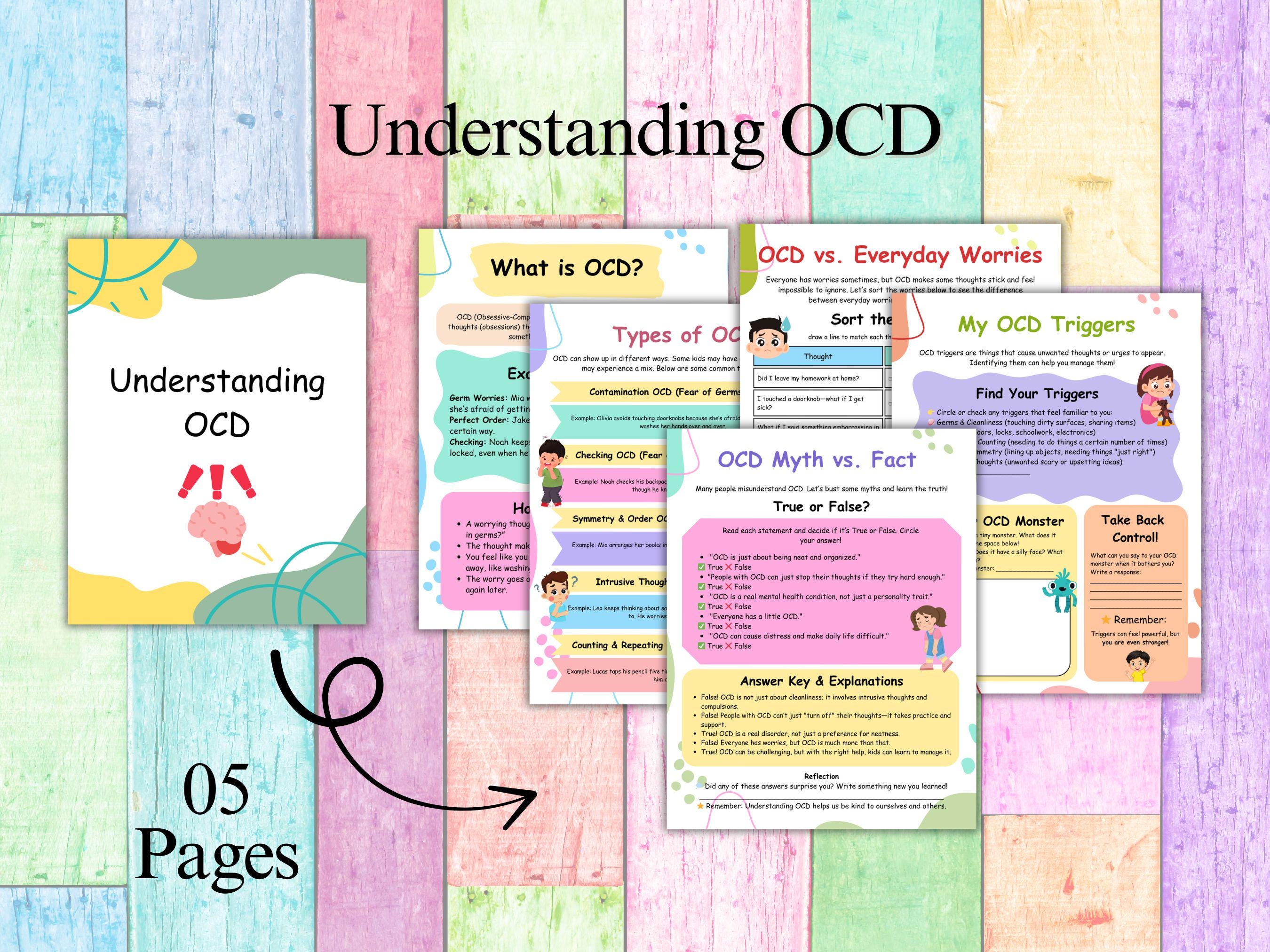 OCD Flashcards for Kids, OCD Worksheets Printable, OCD Therapy Games ...