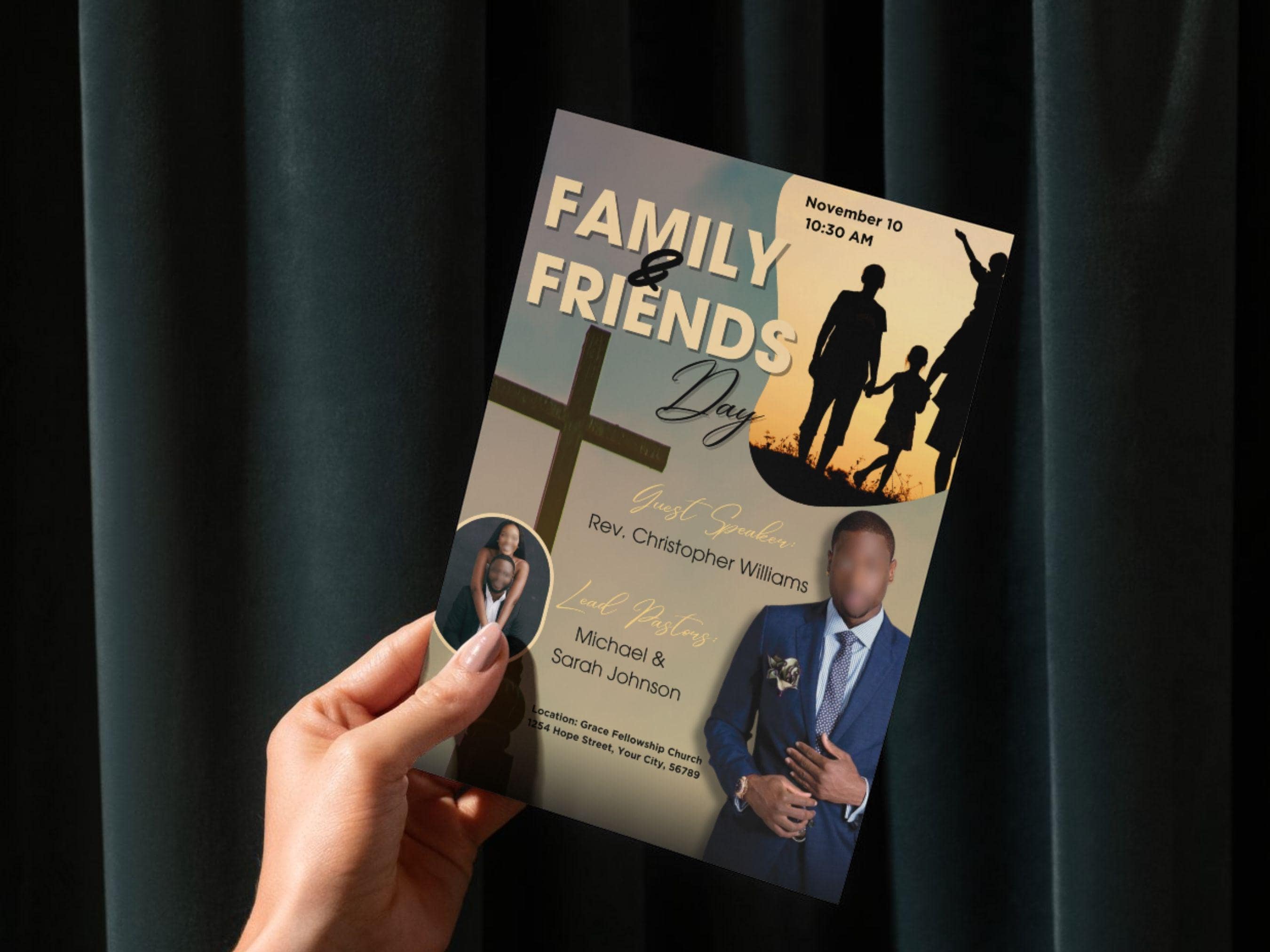 Family and Friends Day Church Flyer, Editable Family Friends Day Church Flyer Invitation ...