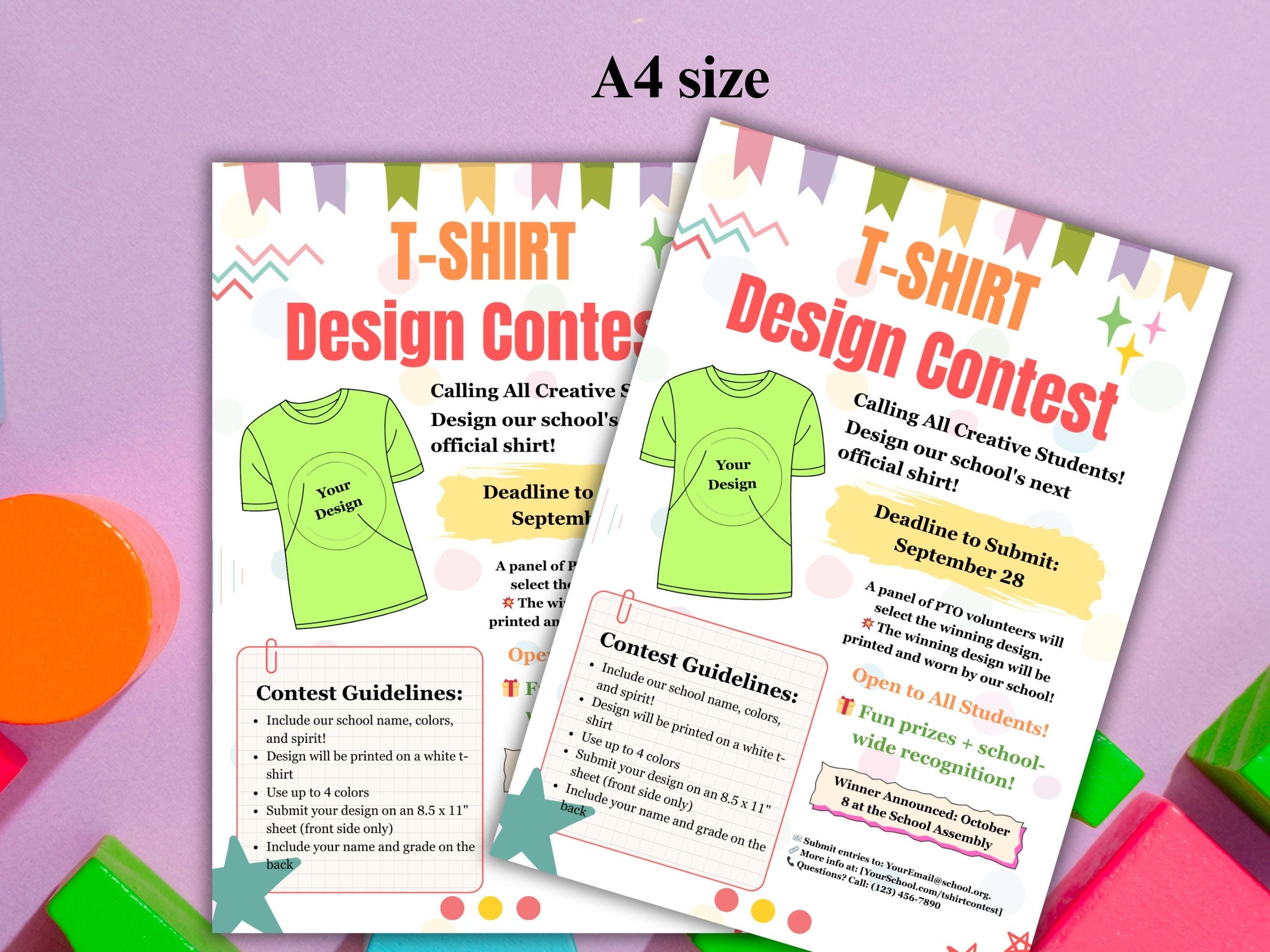 Editable Shirt Design Contest Flyer Template, Printable Clothing Sale ...