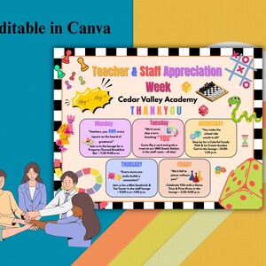 Board Game Style Teacher Appreciation Week | Canva Editable Template ...