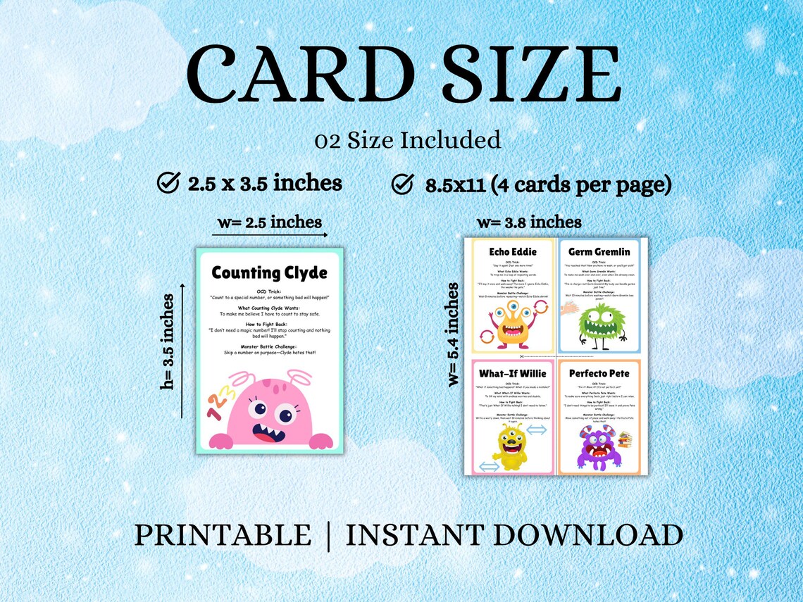 OCD Flashcards for Kids, OCD Worksheets Printable, OCD Therapy Games ...