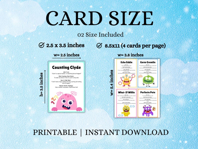OCD Flashcards for Kids, OCD Worksheets Printable, OCD Therapy Games ...
