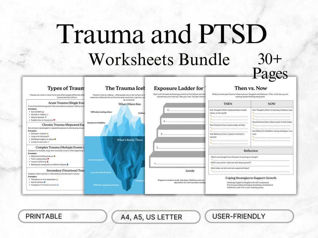 Trauma Recovery Worksheets, Exercises and Activities for Therapists ...