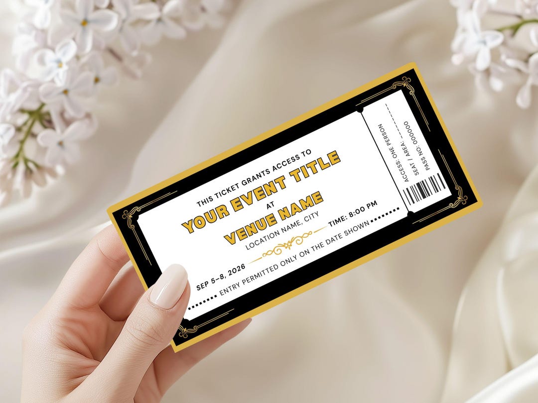Editable Event Ticket Template, Printable Surprise Gift Ticket, Custom ...